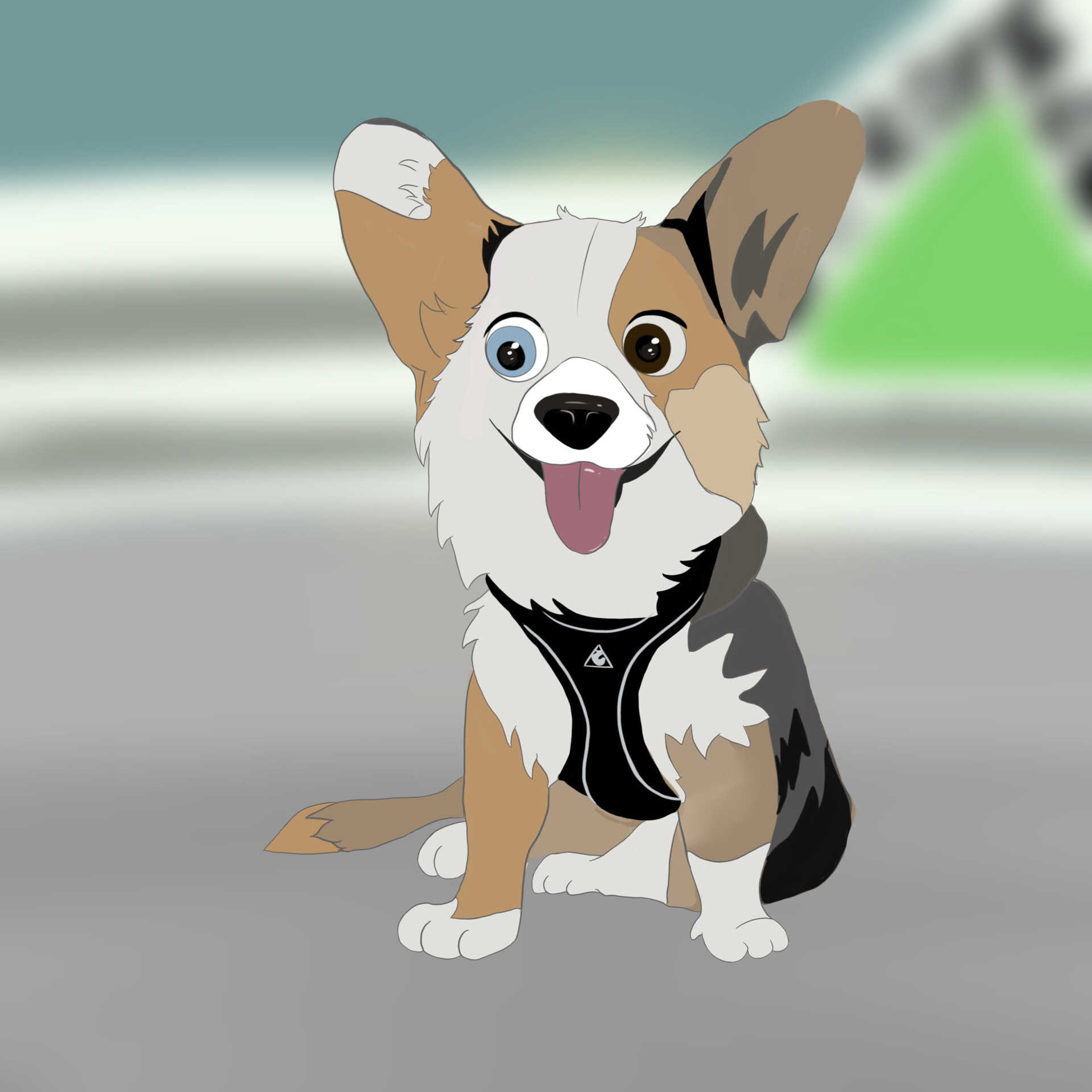 ArtStation - Corgi cartoon-style