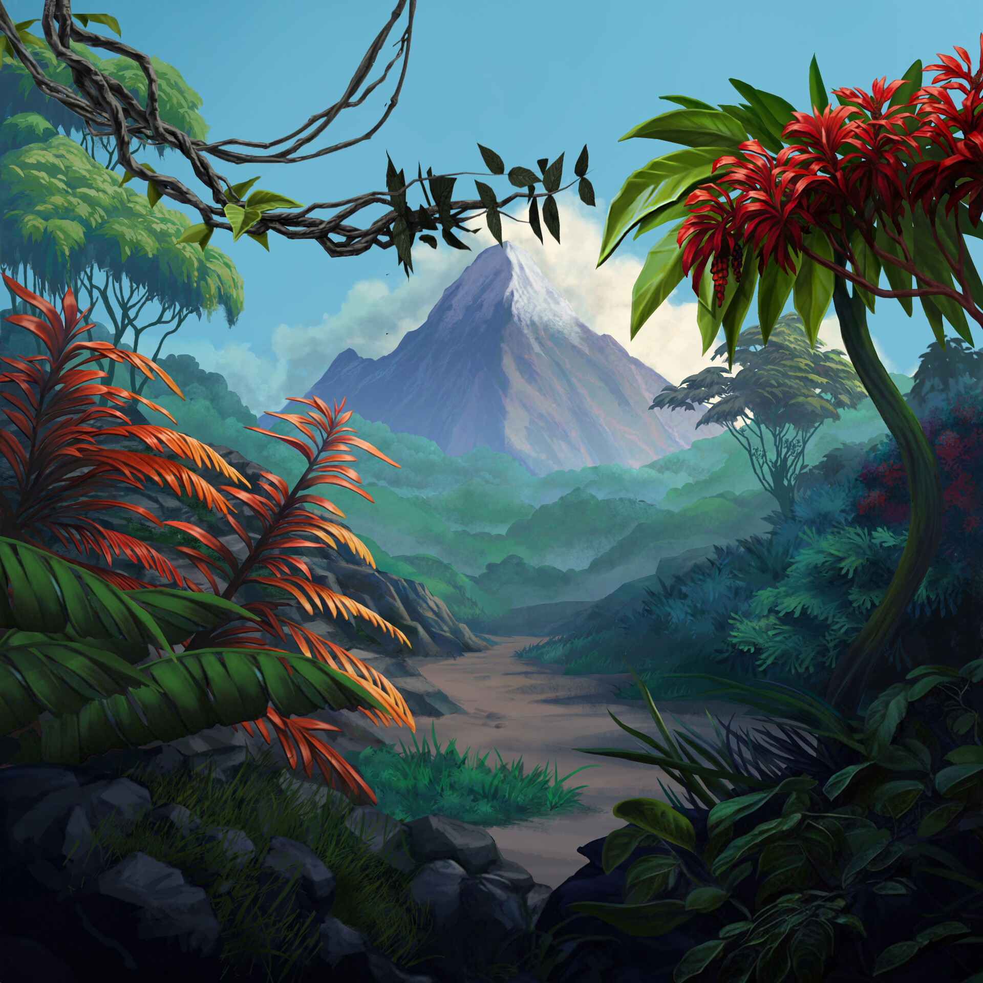 stylized jungle