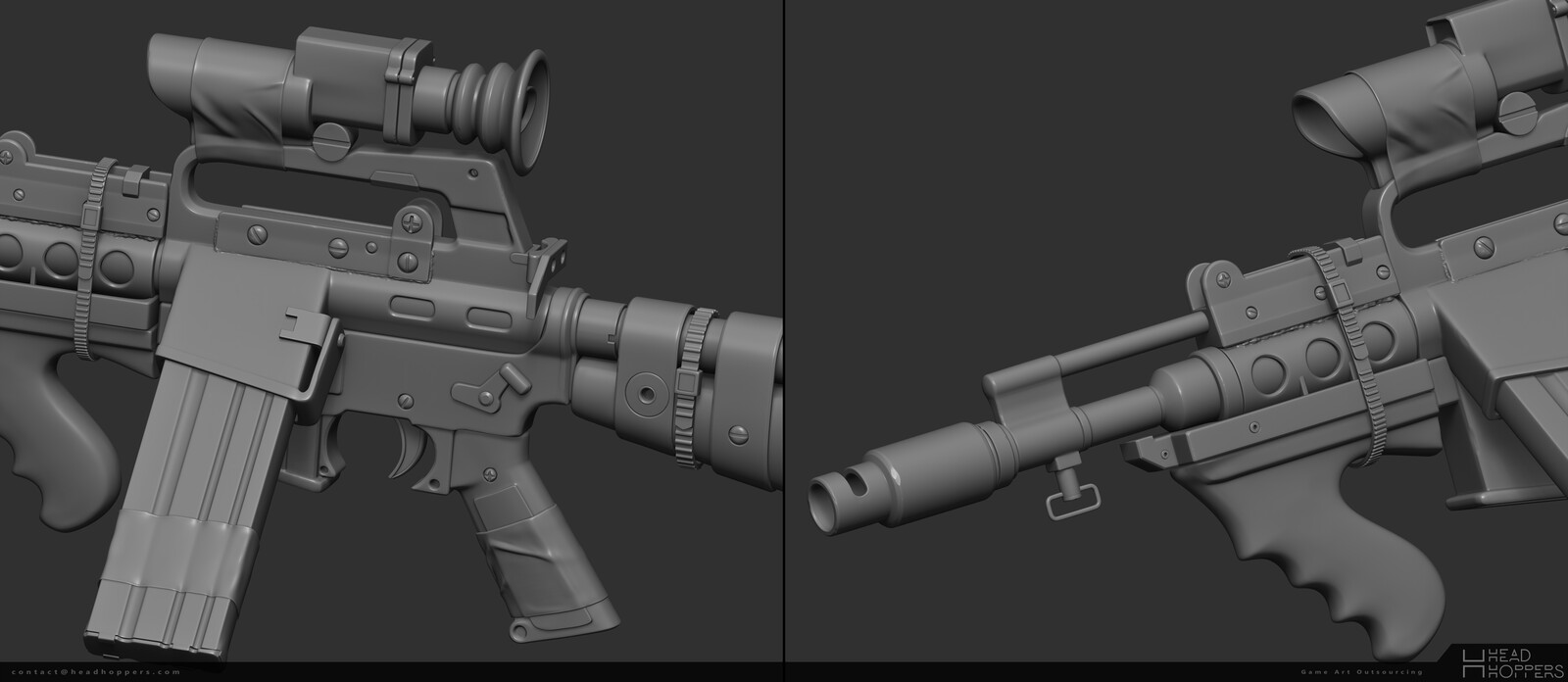 Head Hoppers Studios - Assault Rifle (Real time game ready model ...