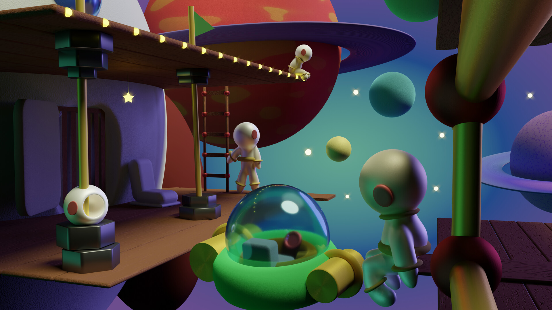 ArtStation - Astronauts in Space Scene