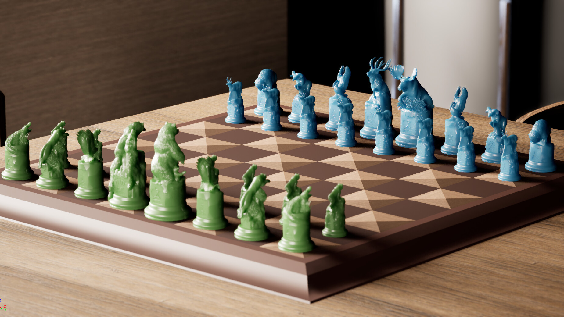 ArtStation - North American Animal-Themed Chess Set