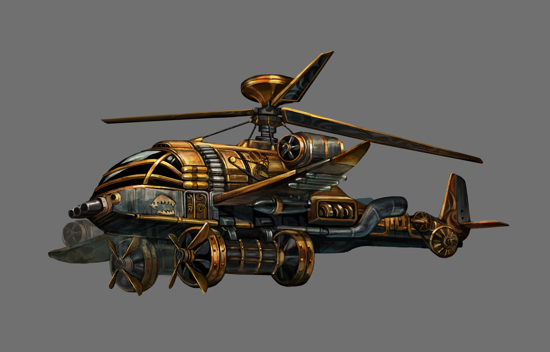 ArtStation - Steampunk Concept Vehicle - helicopter