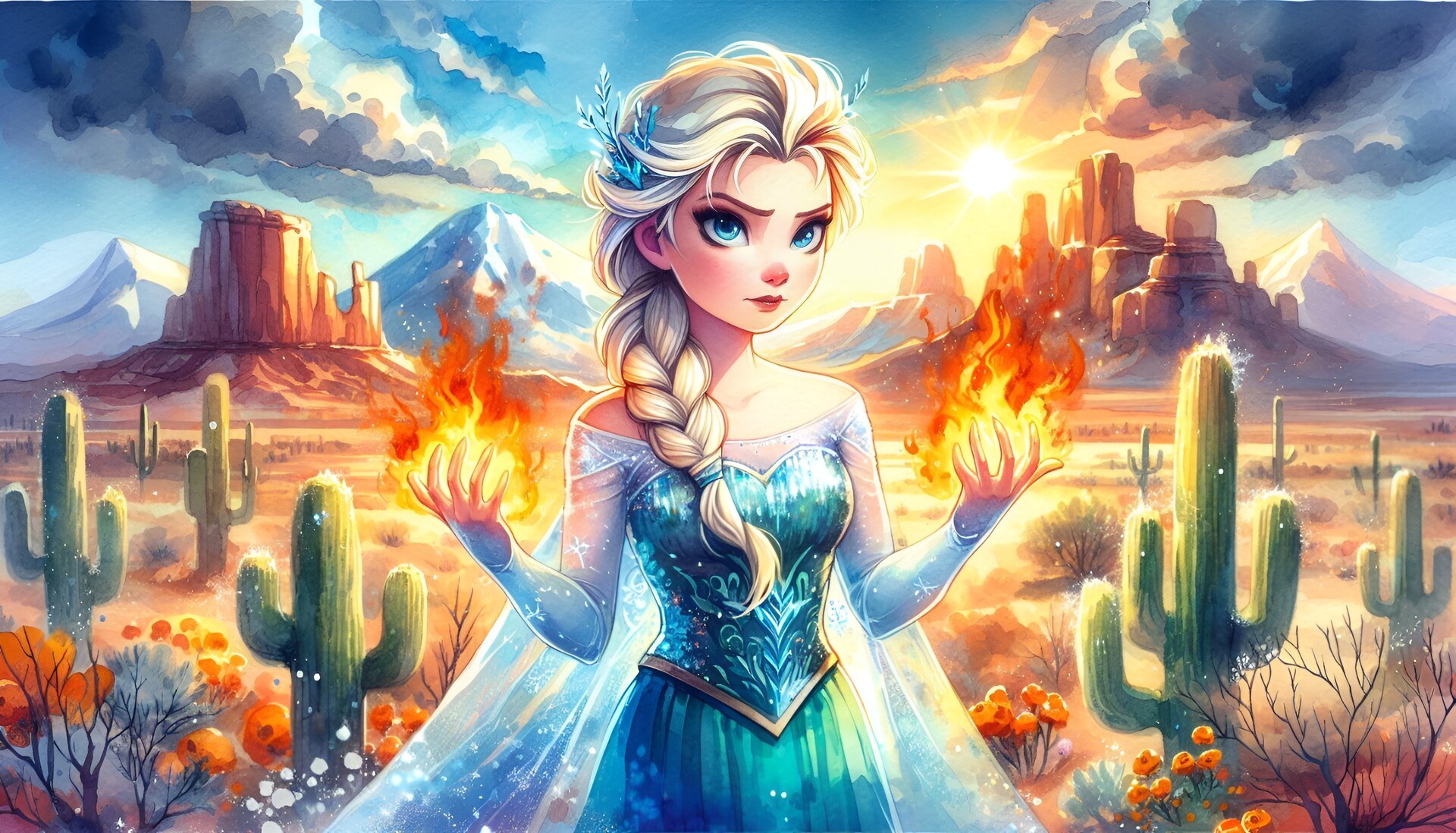 ArtStation - Queen Elsa With Fire Powers At Arizona Desert