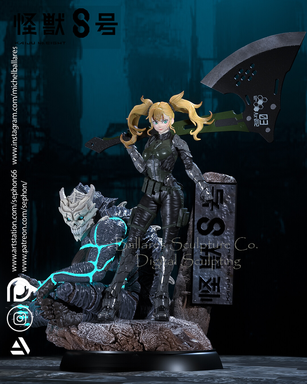 Michel Ballares Rodriguez - KAIJU N°8 DIORAMA BY CREATIVE GEEK MB