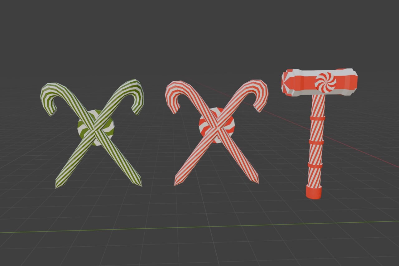 ArtStation - Candy Cane Sword & Candy Hammer