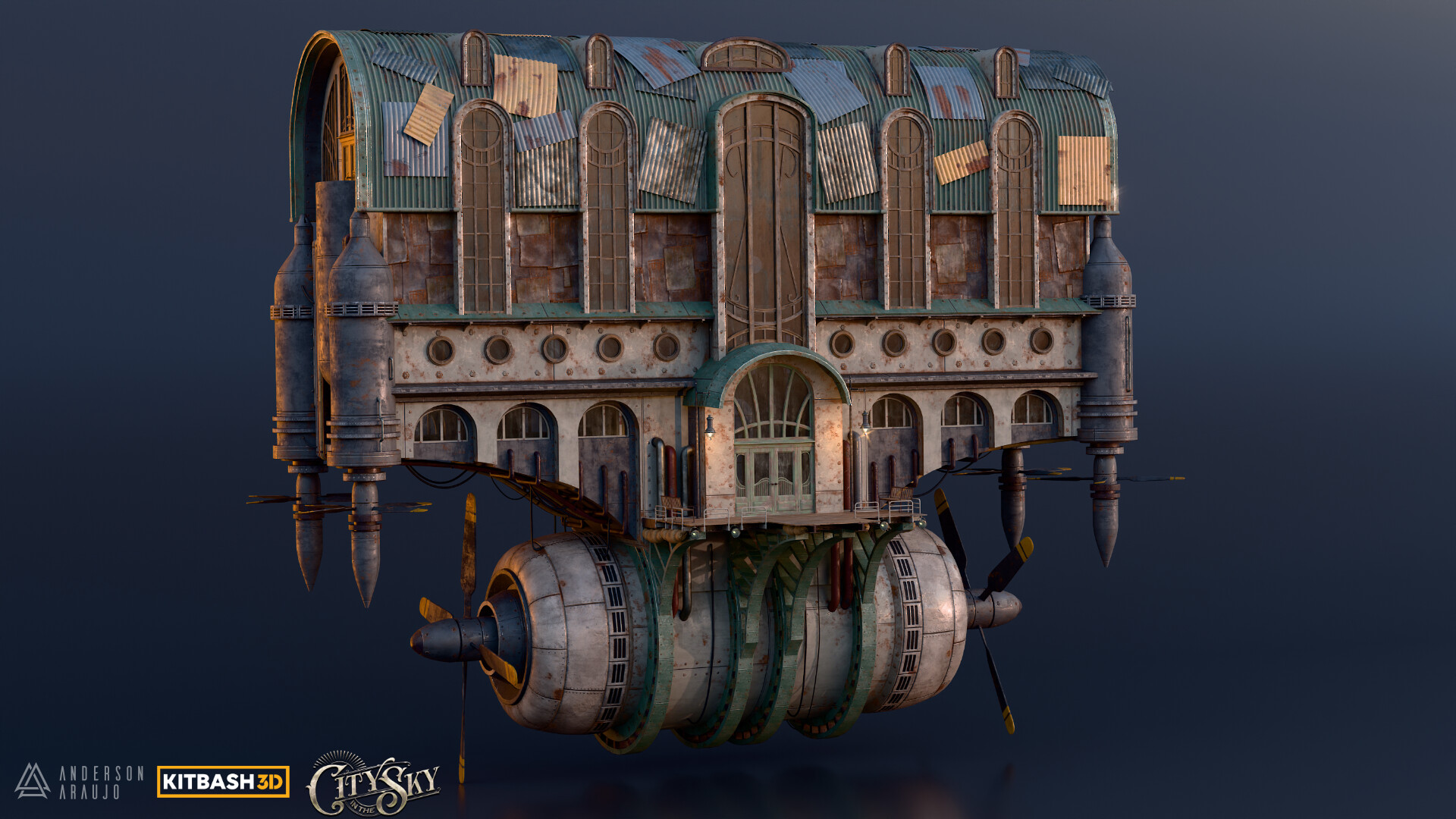 Anderson Araujo - Kitbash 3D - Post Office - City in the Sky