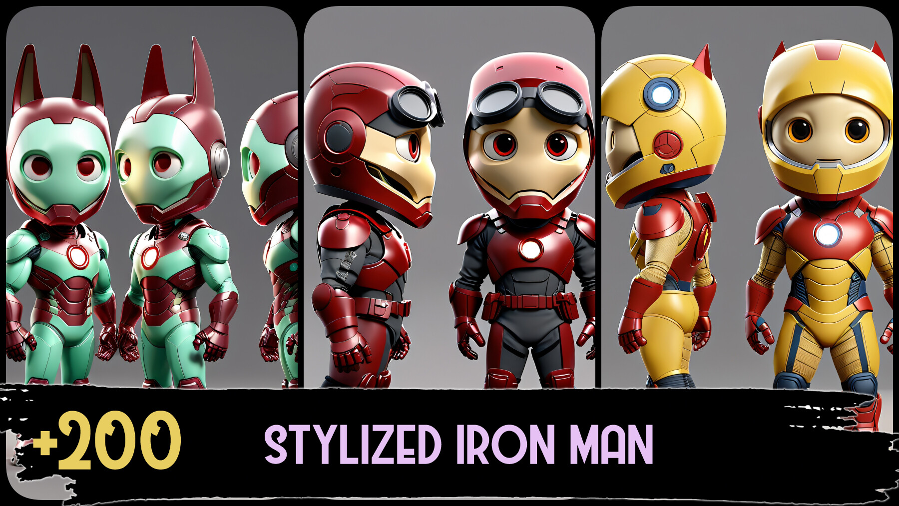ArtStation - 200 Stylized Iron Man | 4K | 3D Cartoon Concept Vol.61