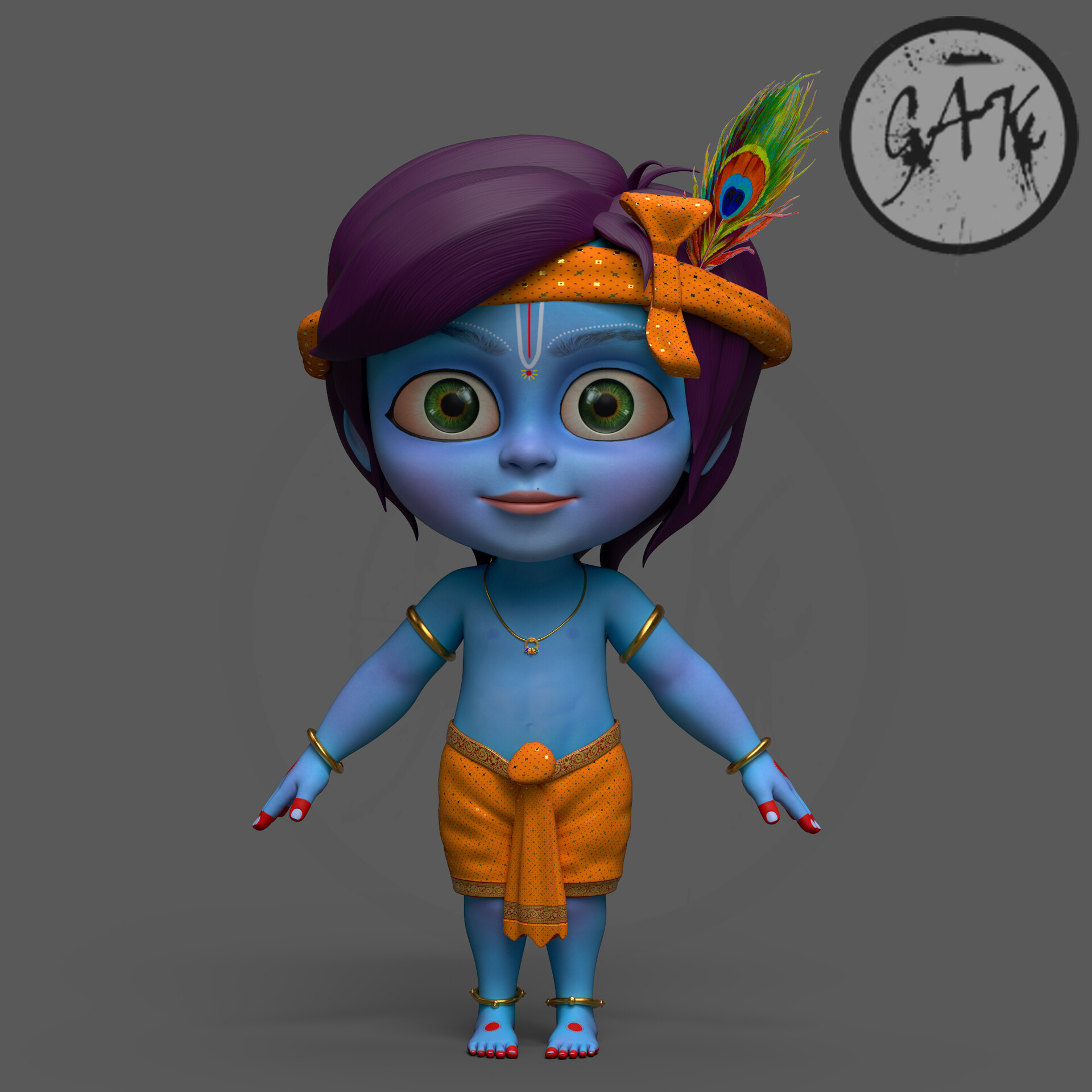ArtStation - $$$### my new work lord Krishna character