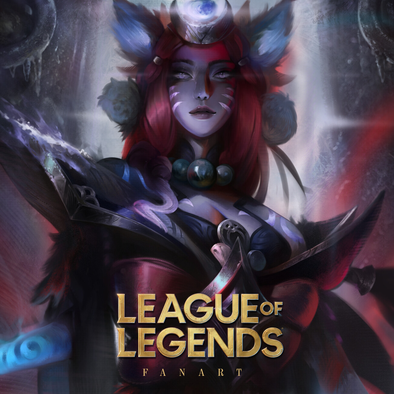 ArtStation - Snow Moon Ahri League of Legend Fanart