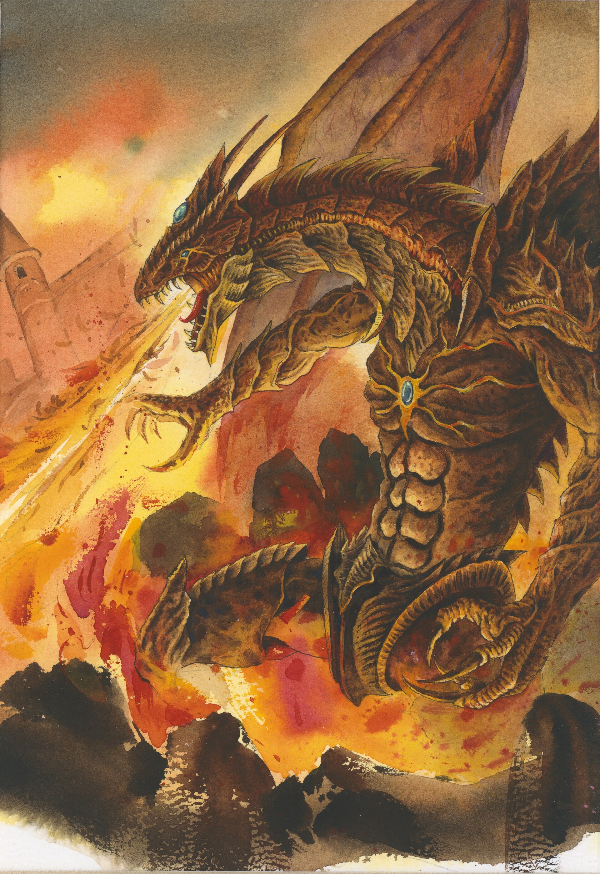 ArtStation - Fire dragon concept illustration