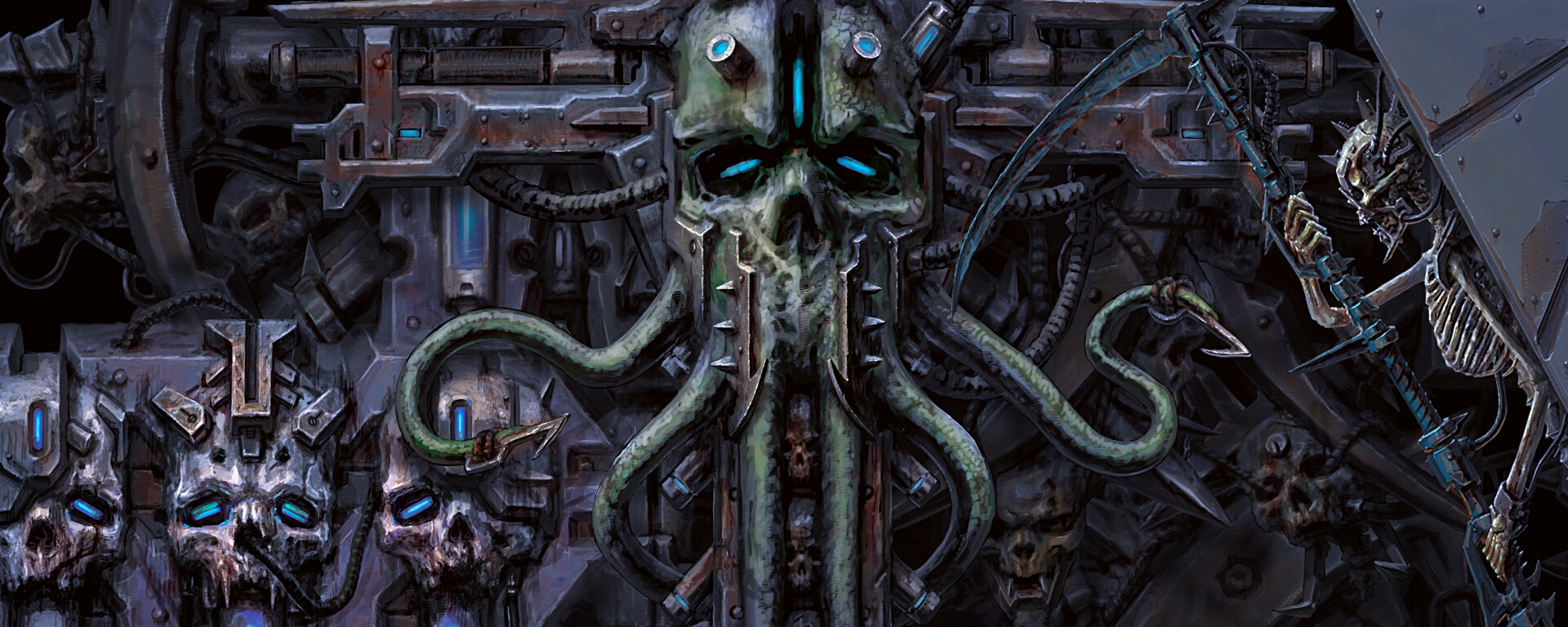 ArtStation - Grimdark cyberpunk. Cthulhu. Skulls.