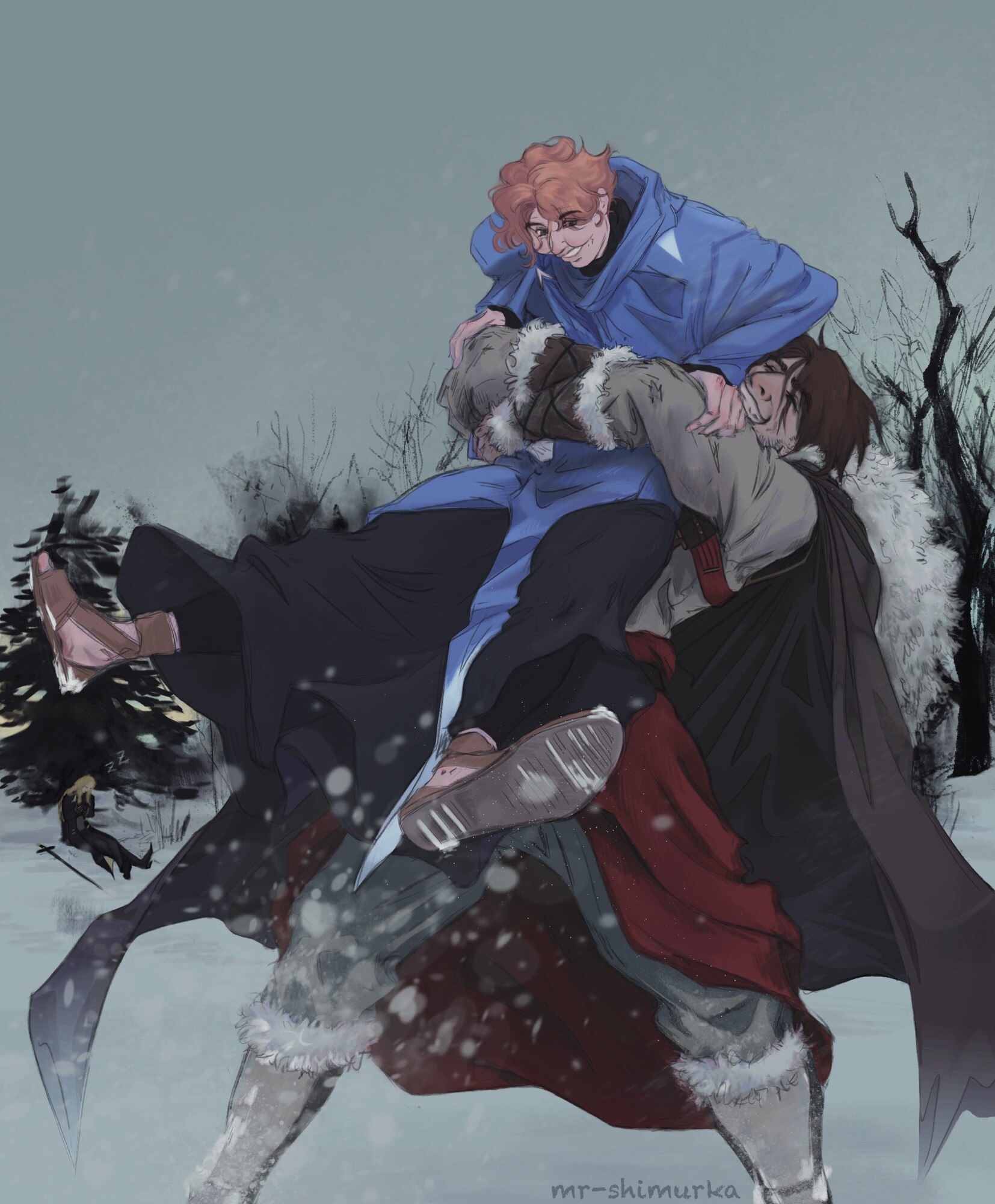 ArtStation - Sypha, Trevor and sleepy dhampire Adrian