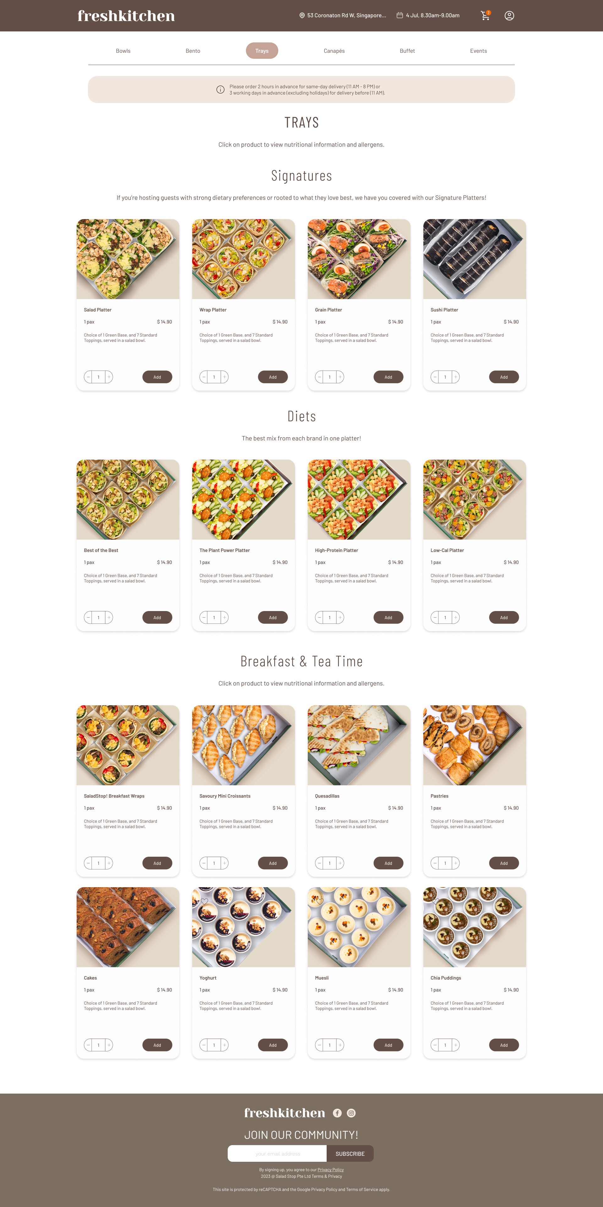 Mark Jason Tejada - Website design for food catering site