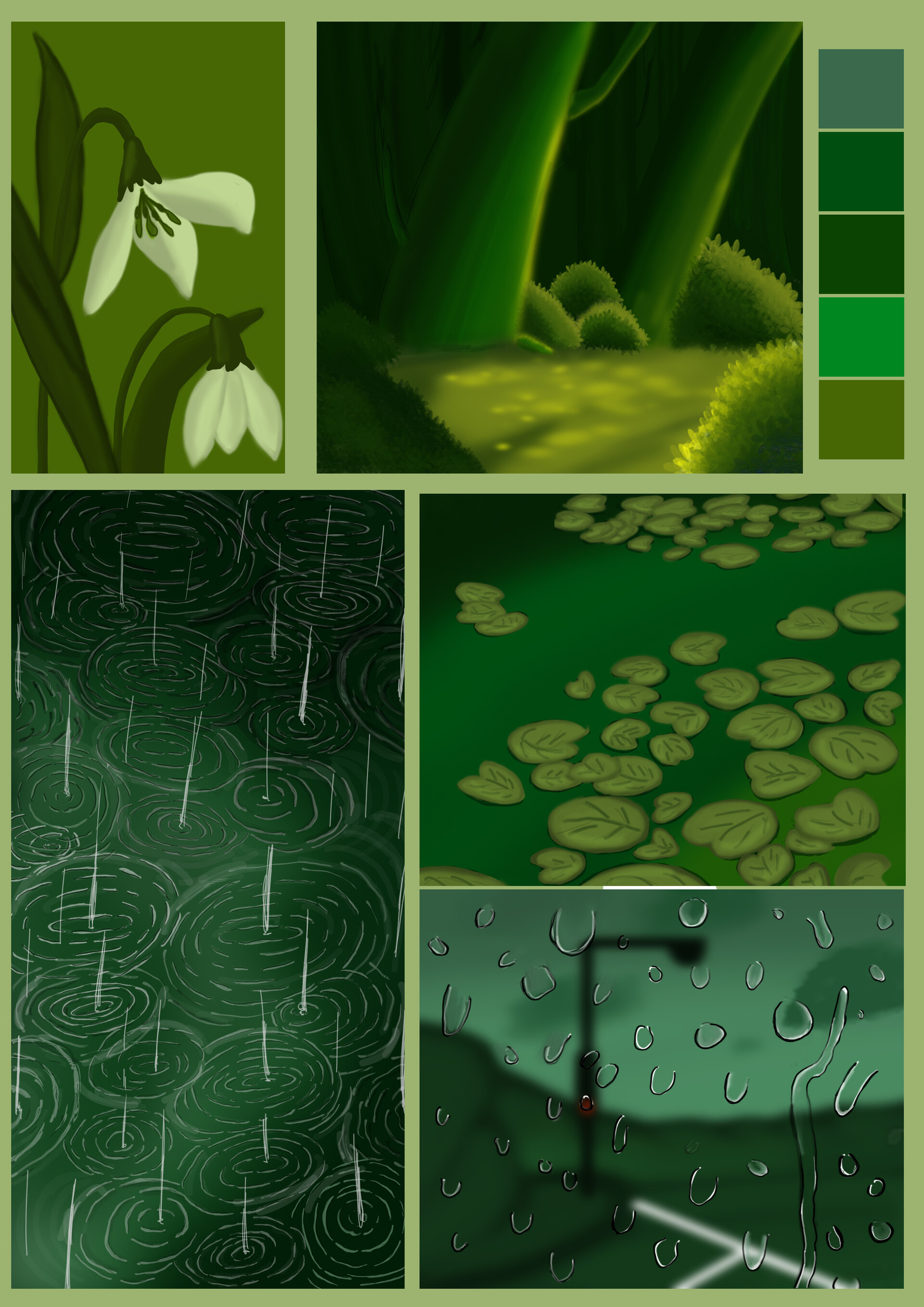 ArtStation - GREEN MONOCHROMATIC PAINTING