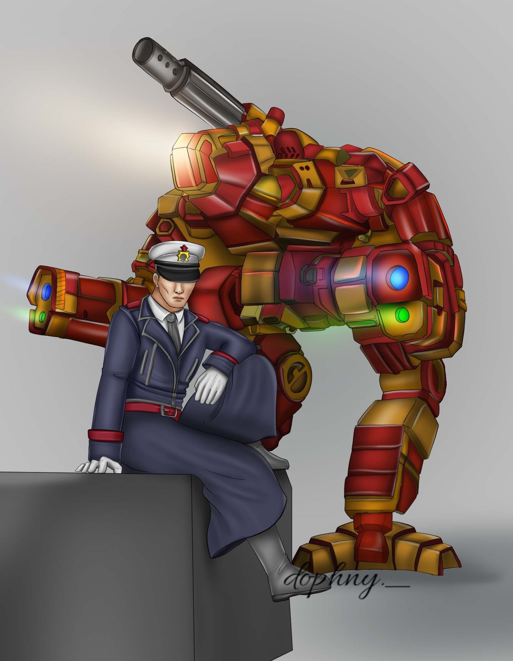 ArtStation - Pilot With His Mech Portrait