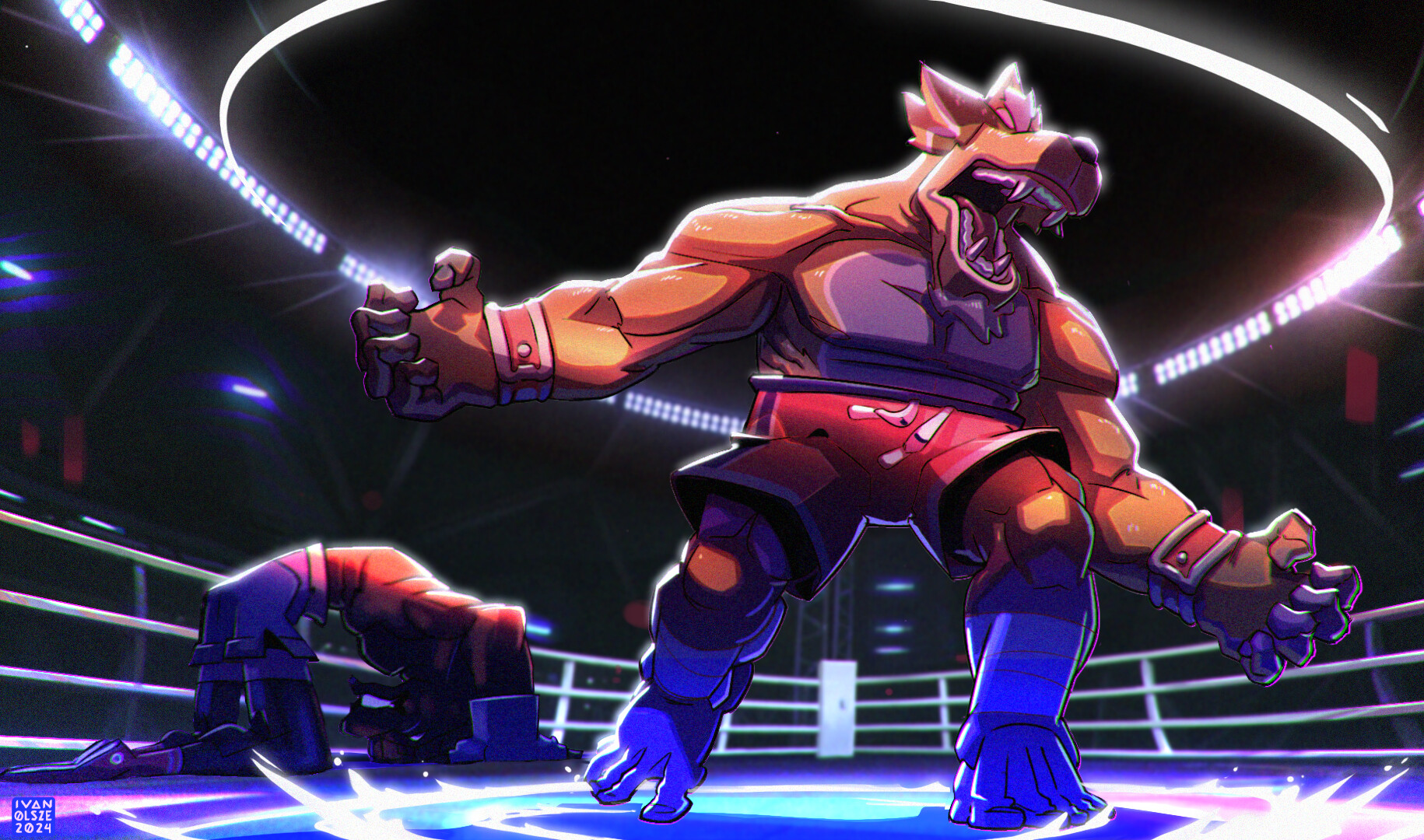 ArtStation - Boxing dogs