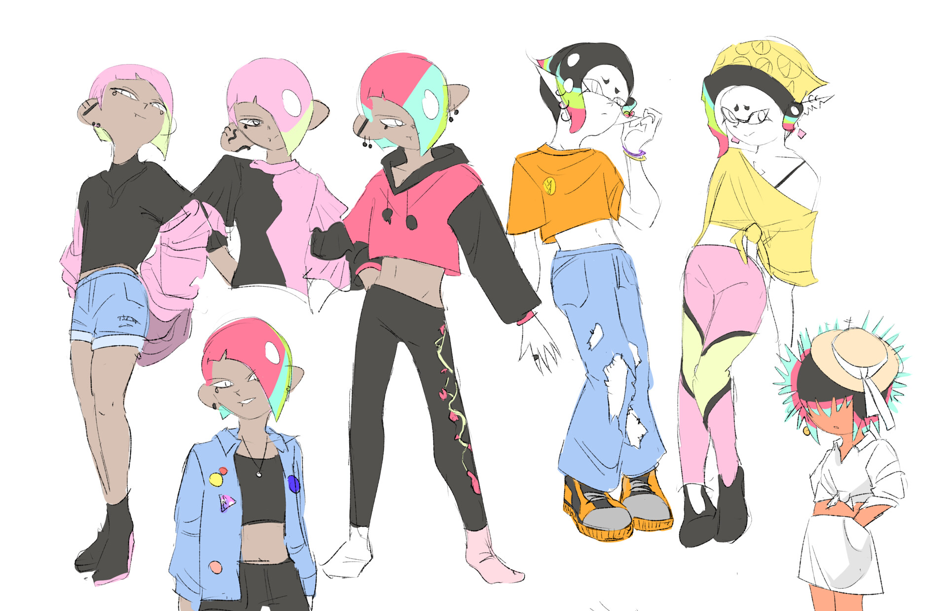 ArtStation - Festival Costume Designs (Trench: Splatoon Fanmade Project)