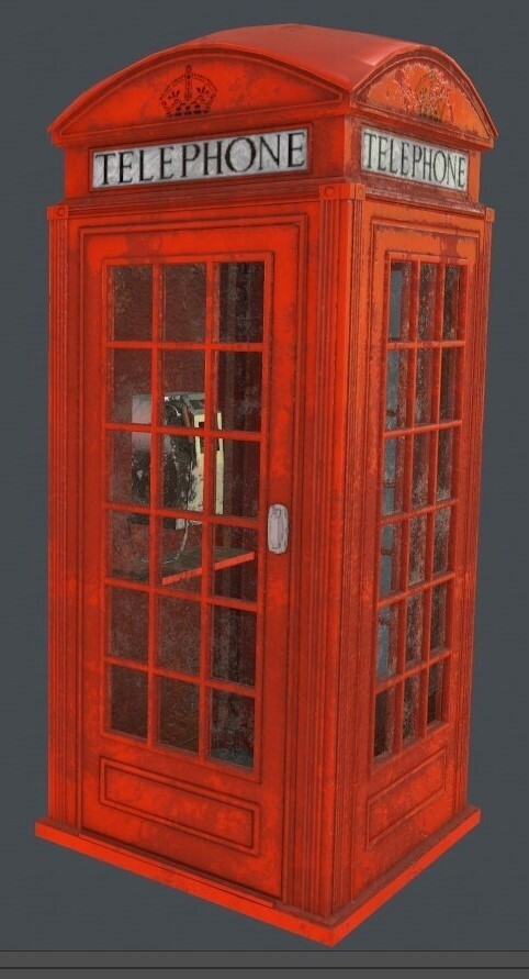 ArtStation - Vintage 3D Prop - Telephone Kiosk