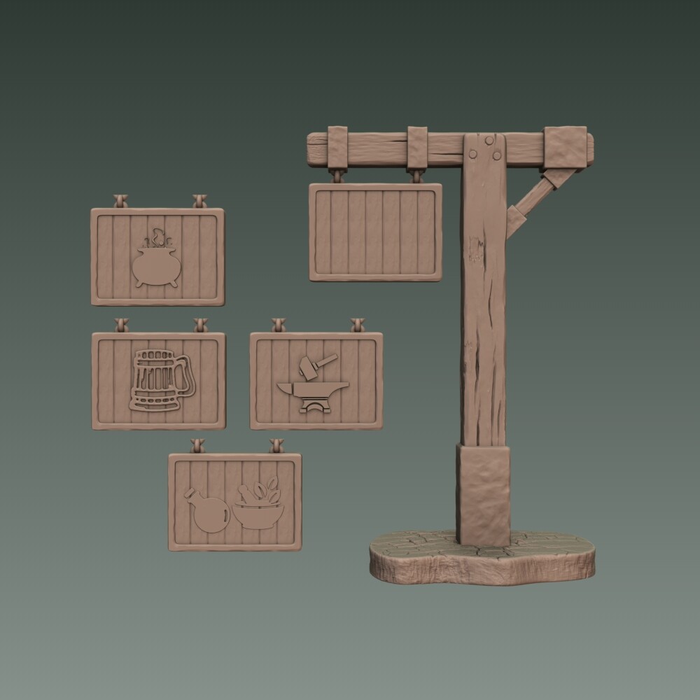 ArtStation - RPG PROPS - TOWN SIGN