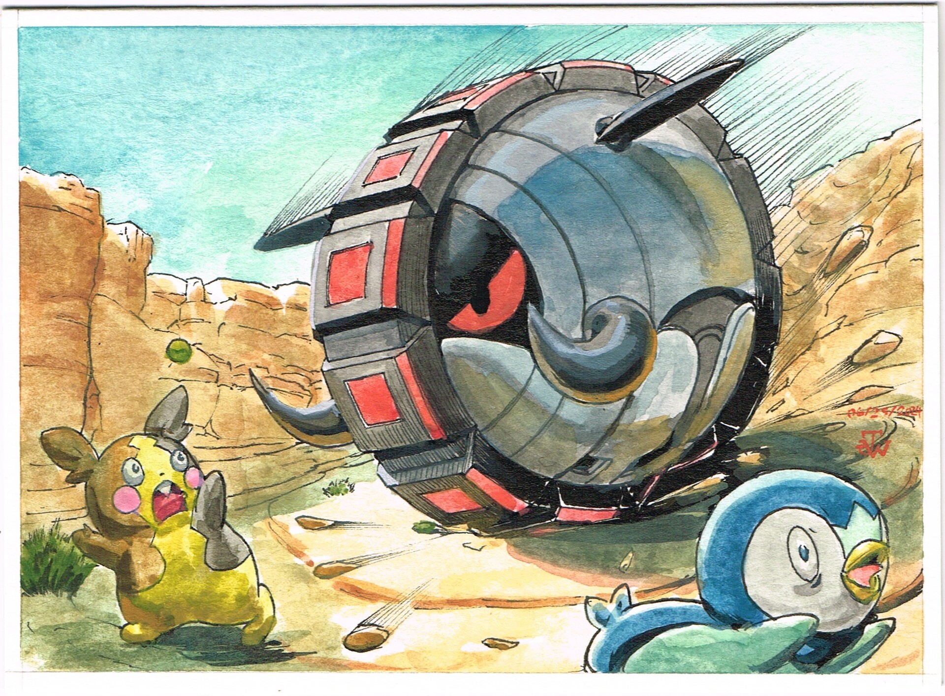 James Wu - Dangerous Angry Iron Treads Running over Cute Pokemon