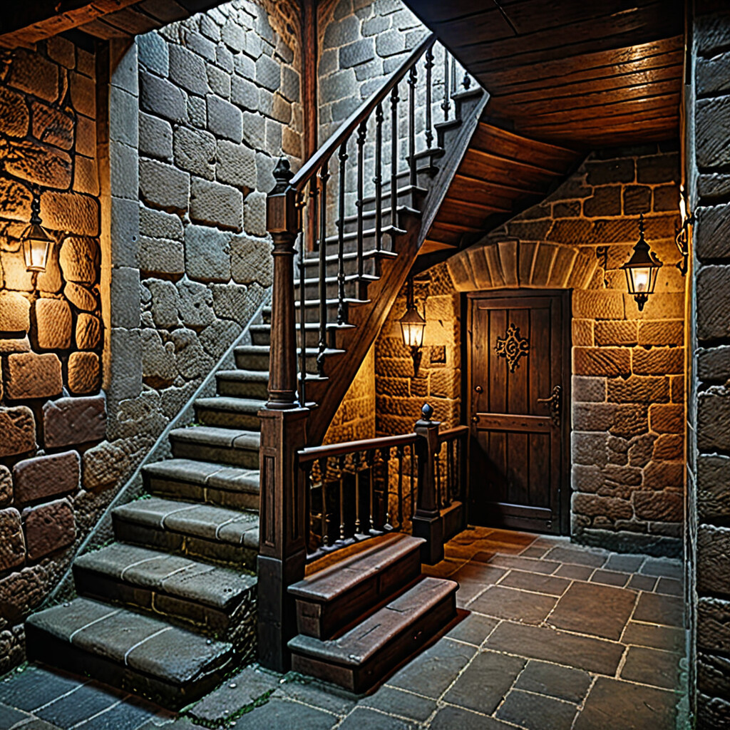 ArtStation - Medieval basement staircase.