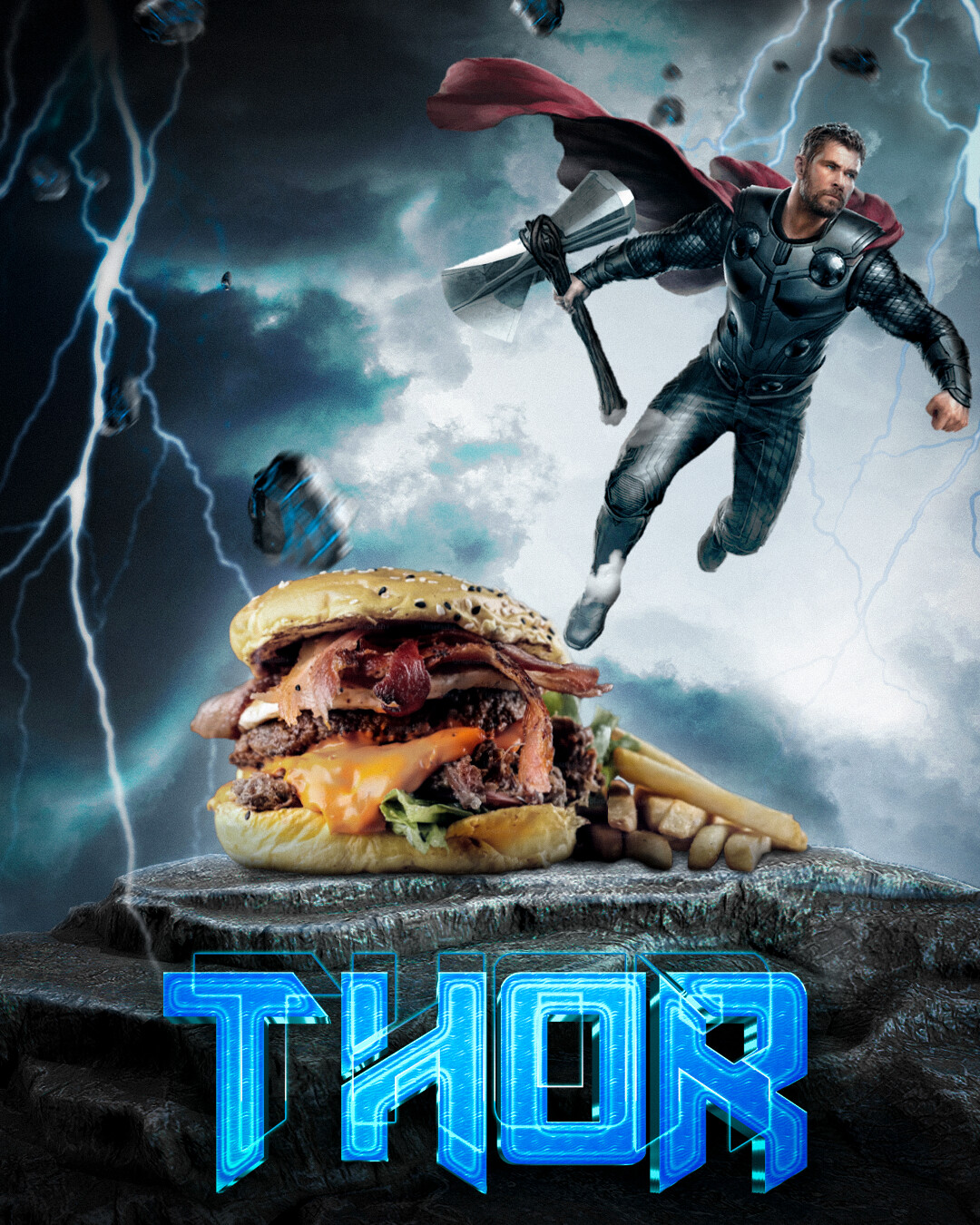 ArtStation - Thor Burguer - Manipulação de Imagem de Hambúrguer