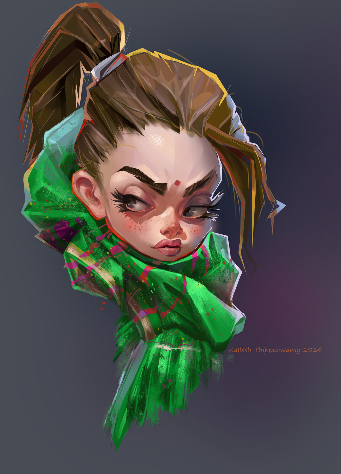 Kallesh Thippeswamy - Indian #Mountain girl#Practice#Sketch#2DCharacter ...