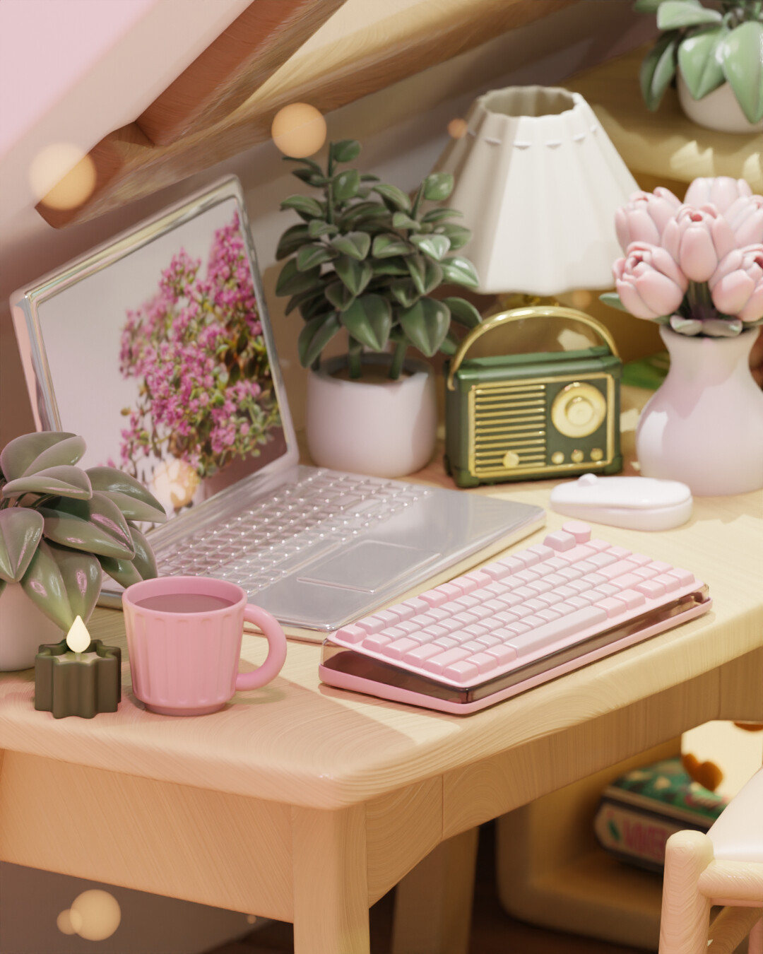 Sysina - Vintage Desk Setup made in Blender 3D