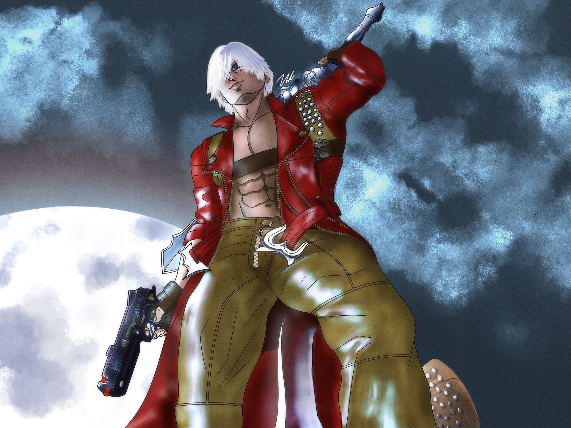 ArtStation - DMC 3 Dante Poster Redraw + Main Menu Animation