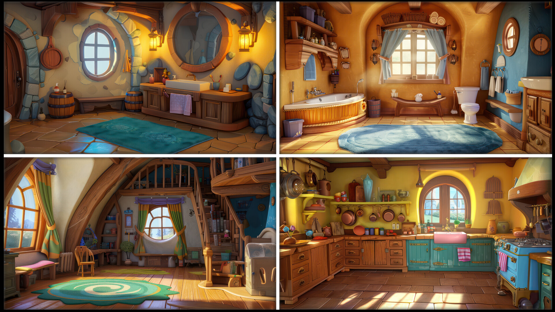 Ferial Concept - 🔹200 Dwarfs House - Cartoon Concept Reference Image ...
