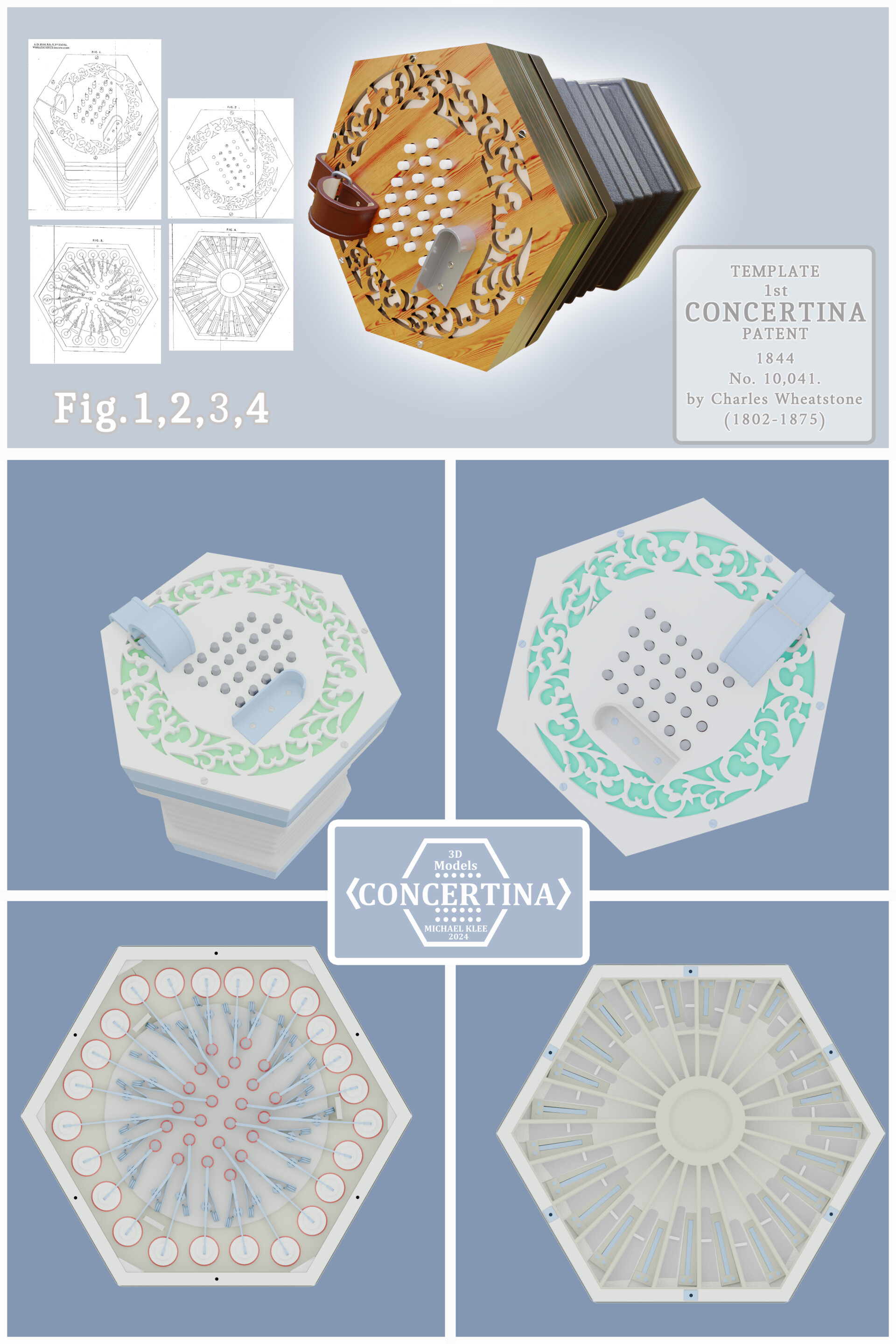 Michael Klee - Charles Wheatston - Concertina Patent 10,041 - 1844 ...