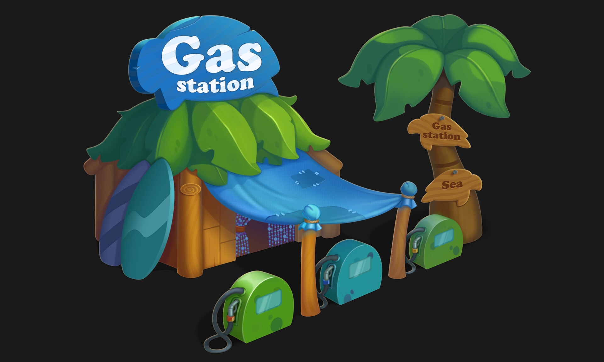 ArtStation - Turtle Gas Station
