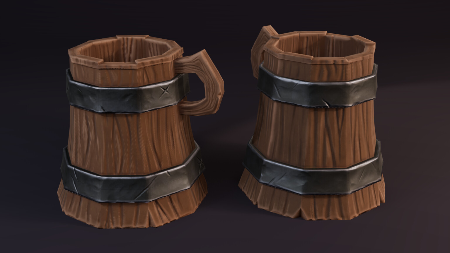 ArtStation - stylized wooden mug