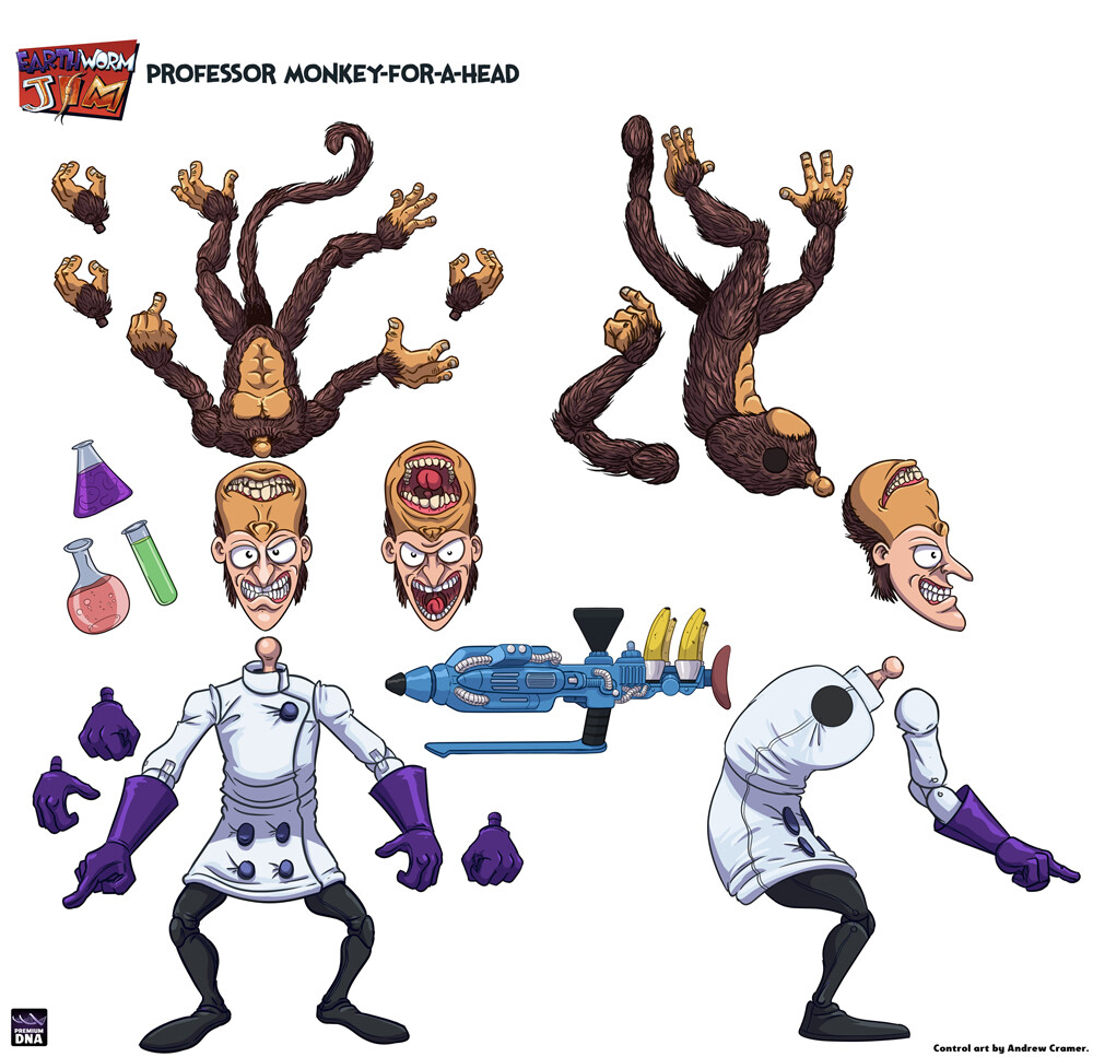 ArtStation - Professor Monkey-For-A-Head action figure design