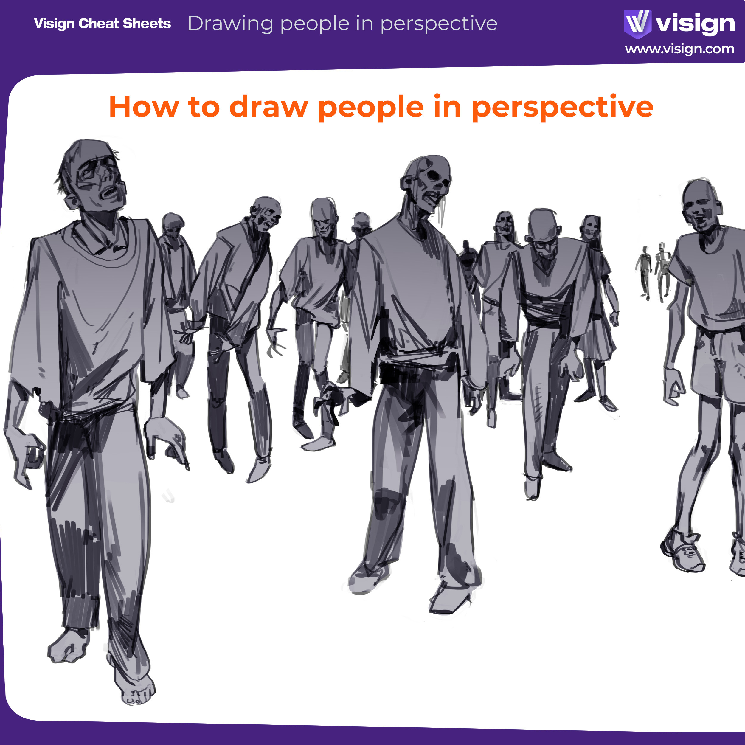 how to draw humans in perspective