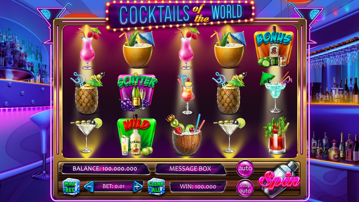 ArtStation - The Main UI for the online slot machine "Cocktails of the ...