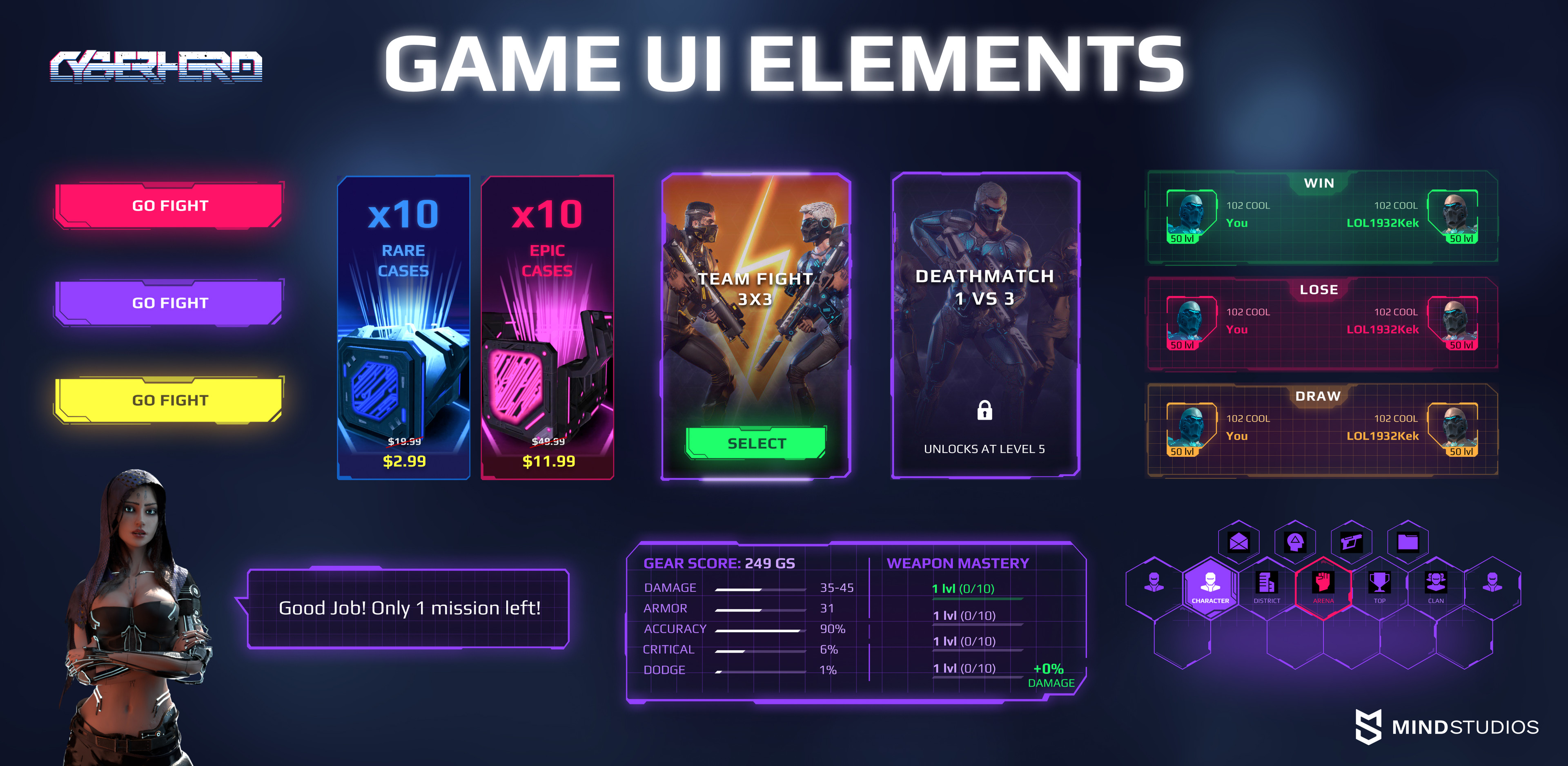 Mind Studios Games - Game UI | Cyberpunk PvP Third Person Shooter