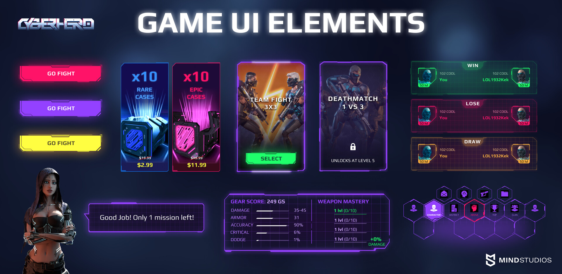 Mind Studios Games - Game UI | Cyberpunk PvP Third Person Shooter