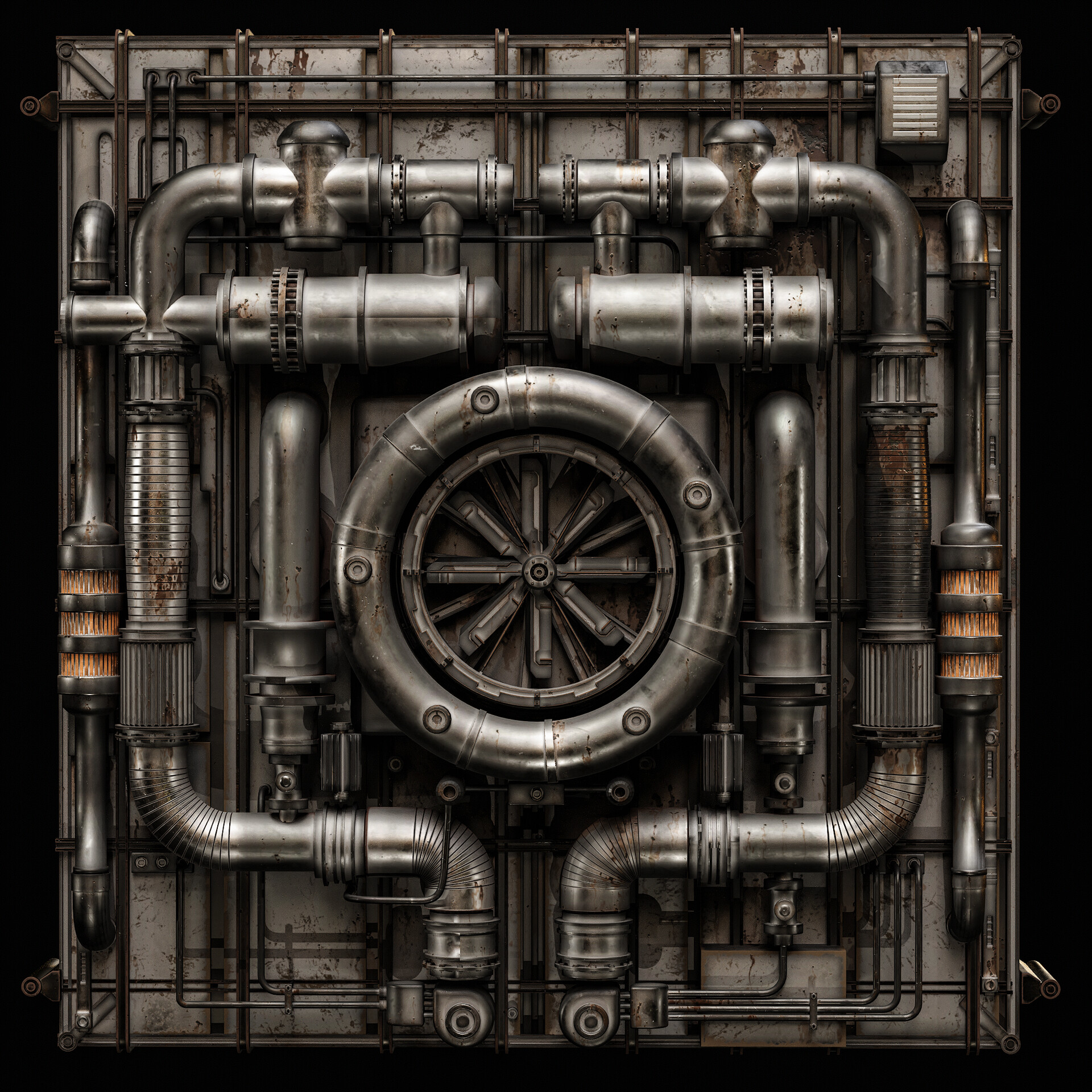 ArtStation - Rusty science fiction panel