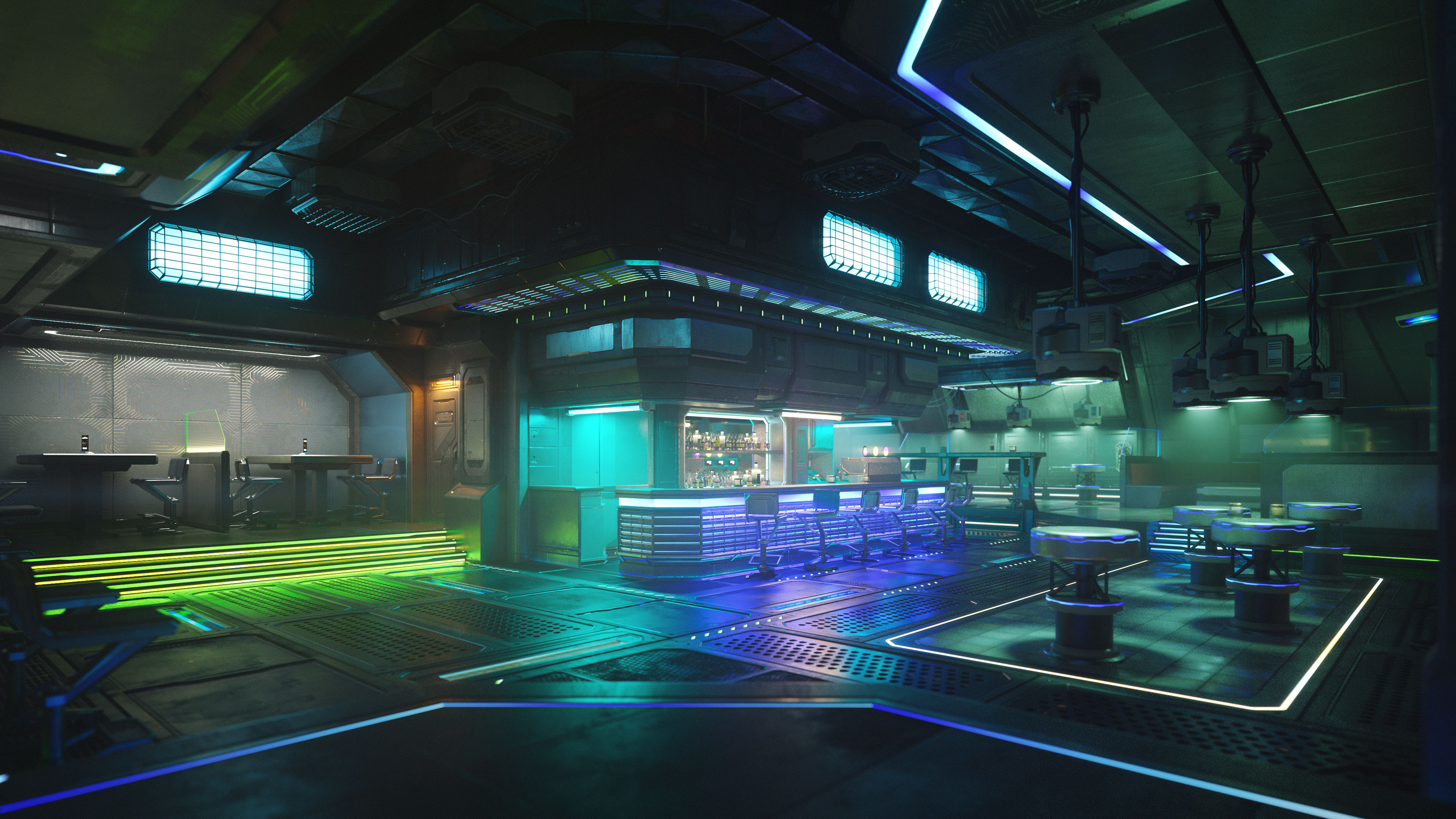 KitBash3D - "CyberPunk Interiors" - 3D Models and Materials Kit