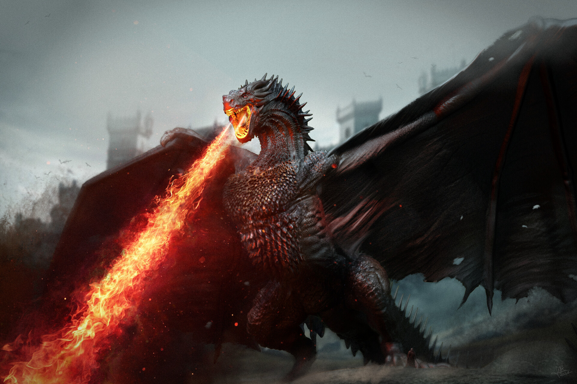 ArtStation - Balerion The Black Dread Concept