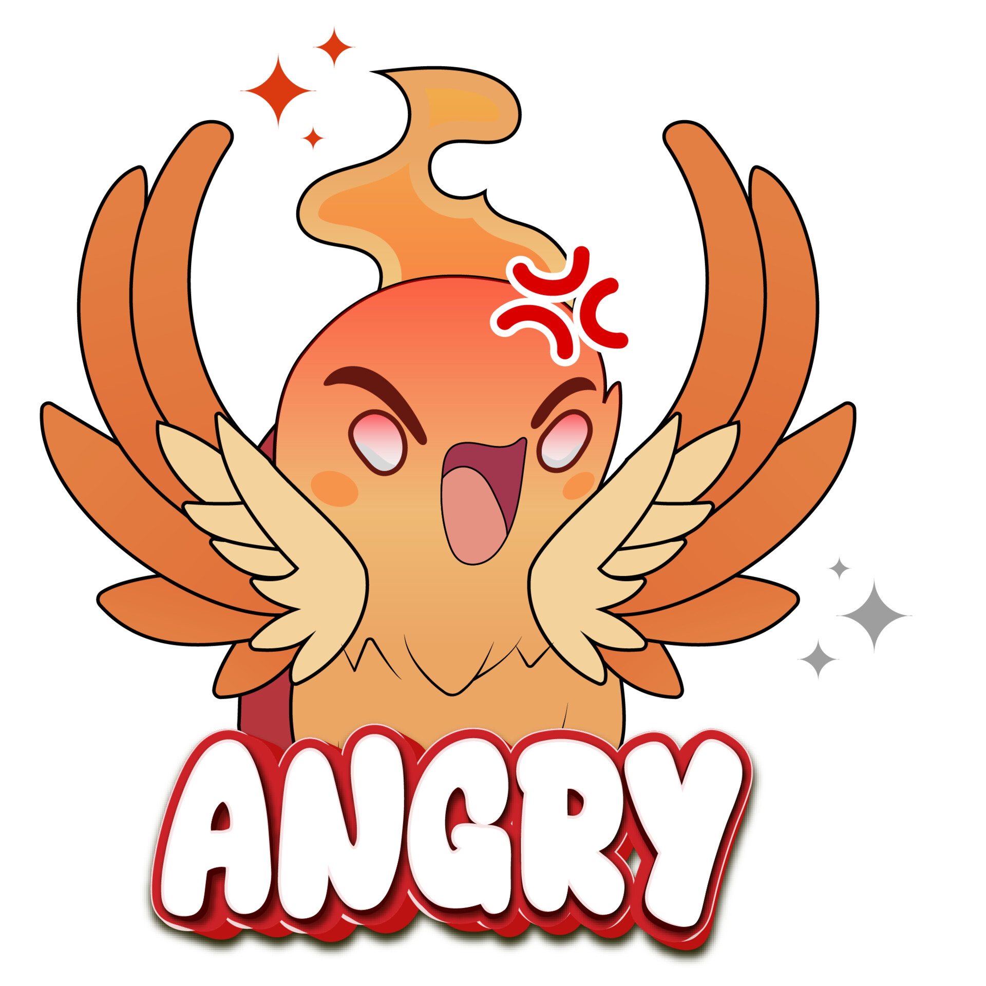 ArtStation - Angry and Happy Phoenix Emotes | 2 Pack for Twitch and Discord