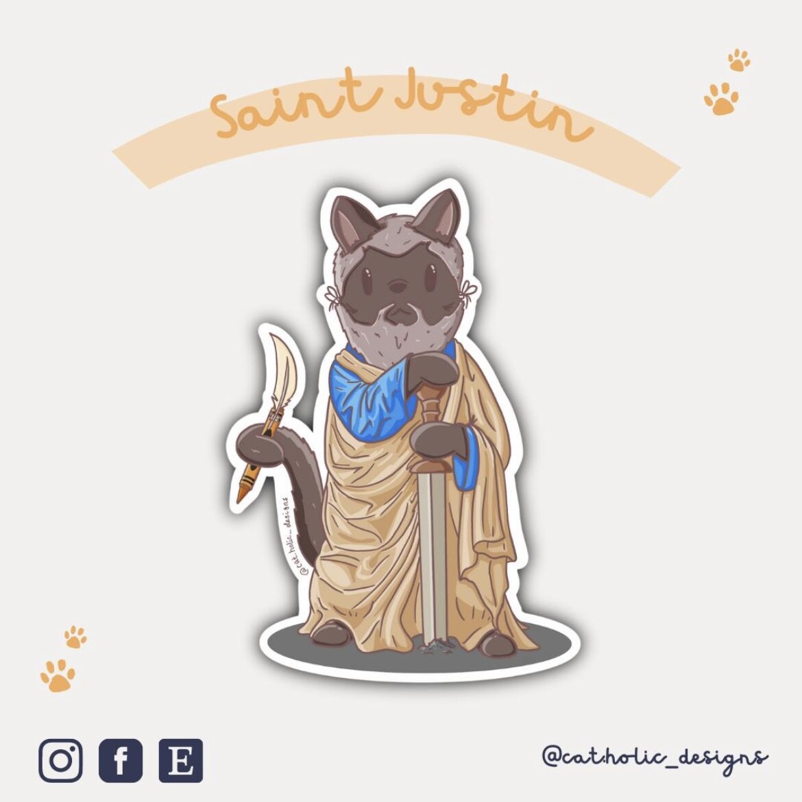 ArtStation - Saint Justin - Cat-holic Designs