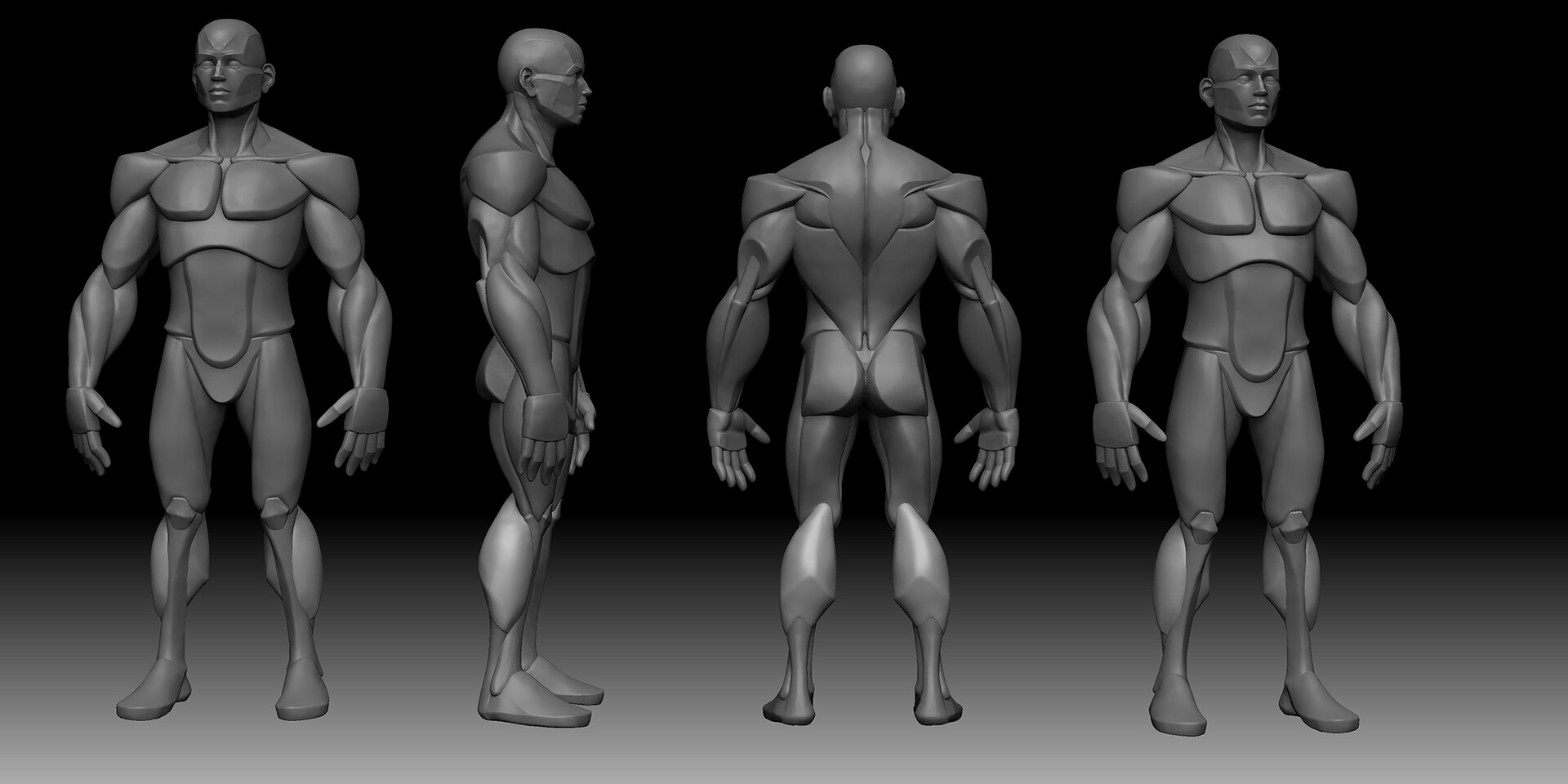 ArtStation - Practice basic anatomy - Block out body's man