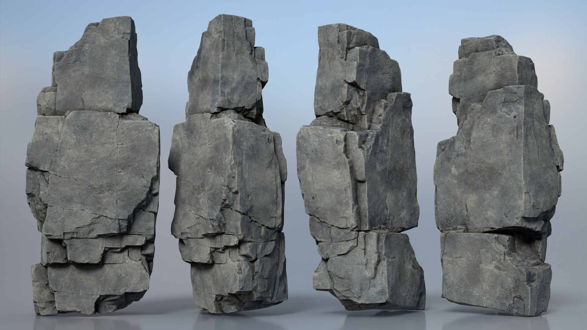 3D Models by 3D Landscape - 8 Modular Cliff Rocks - 240801