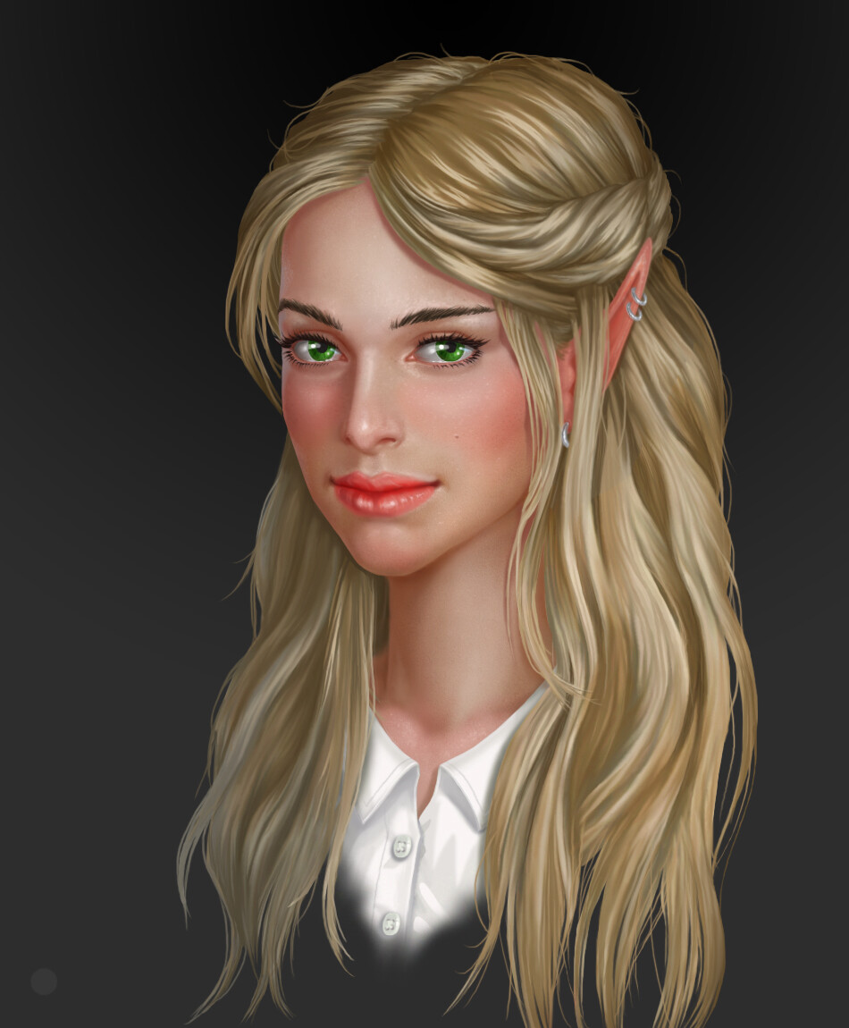 ArtStation - Elf Girl head concept
