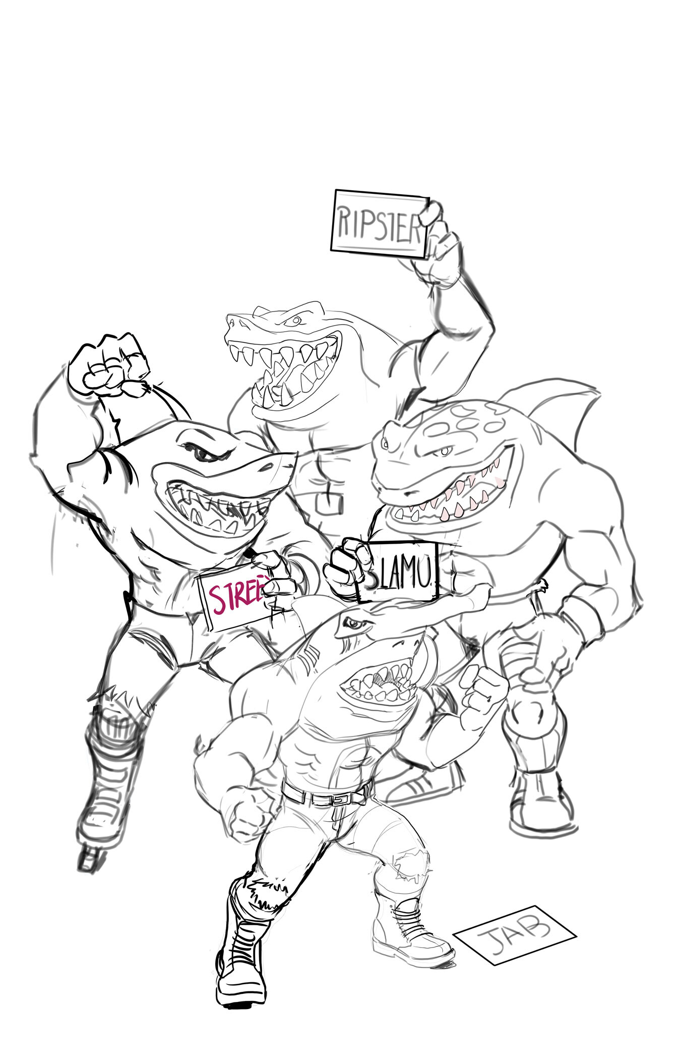 street sharks coloring pages printable