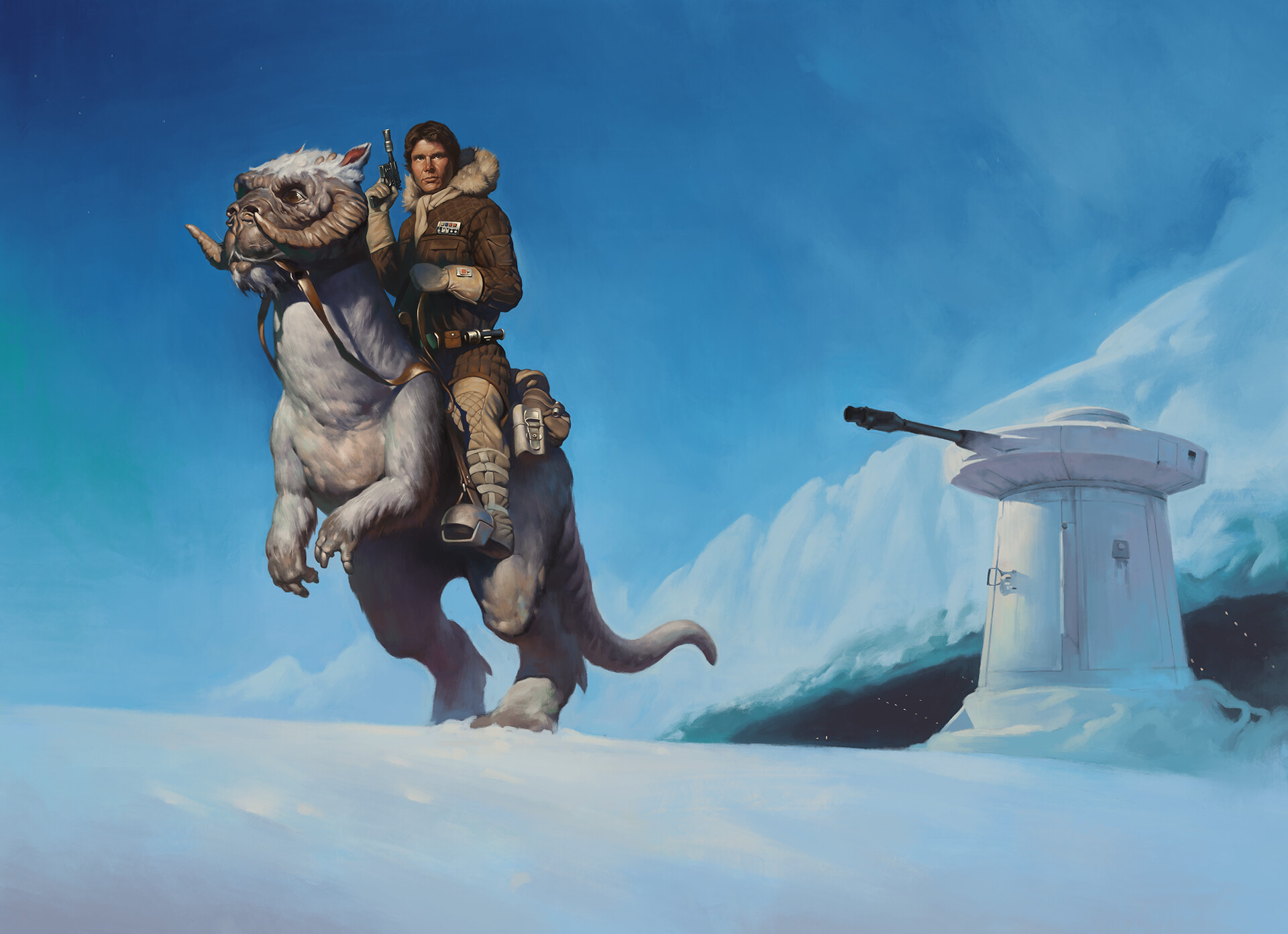 The Art of Martin Sobr - Star Wars - Han Solo riding a Tauntaun