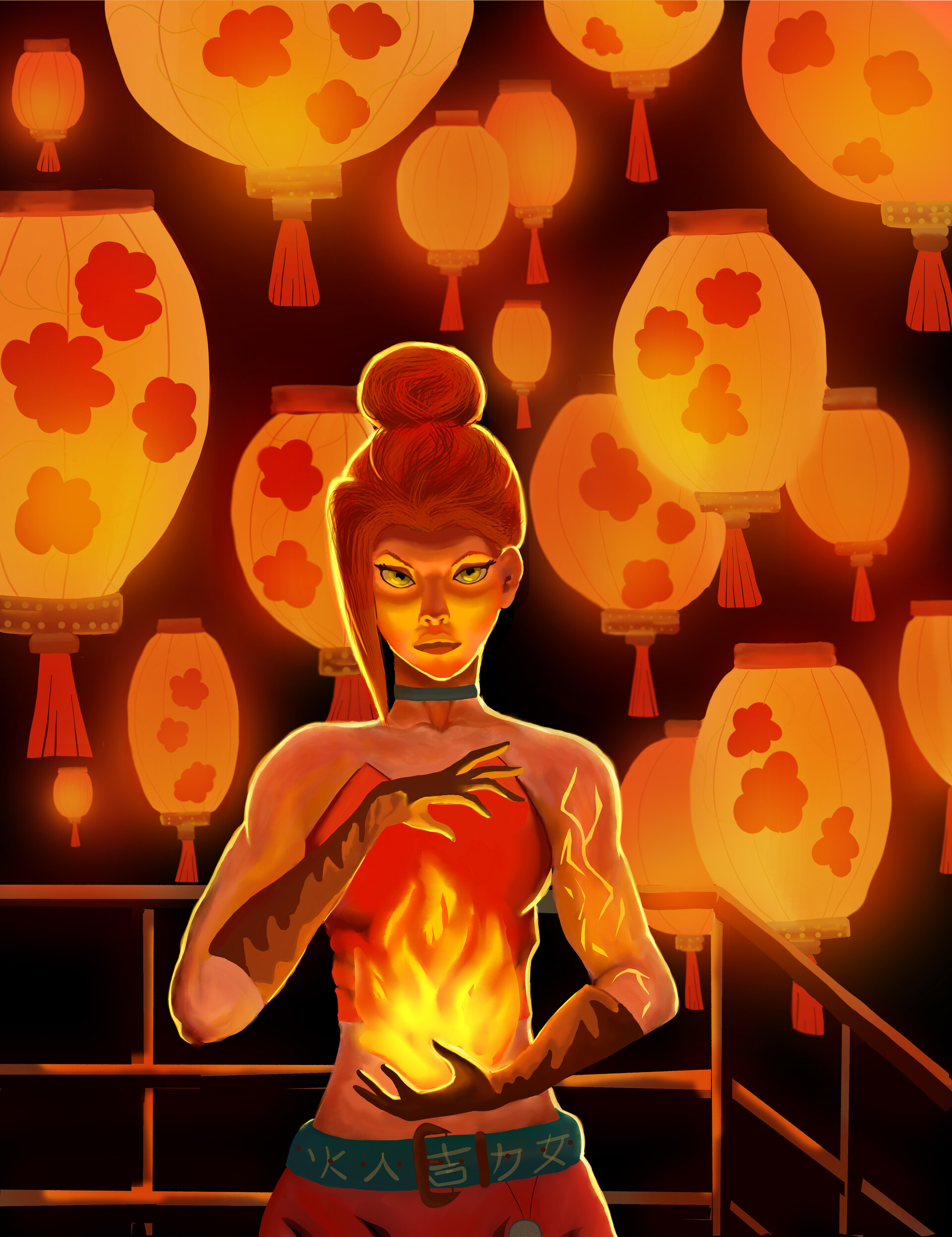 ArtStation - Fire Magician at the Magic Lantern Festival