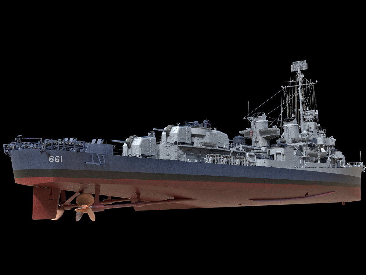 Stefan Dramiński - American destroyer USS Kidd (DD-661, Fletcher-class)